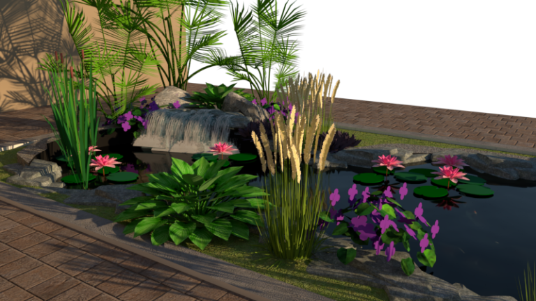 Autocad Pond Designs - Koi Water Barn Dubai